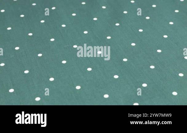 Top view of the queen blue with white polka dots cotton fabric rotated ...