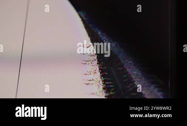 Display glitch. Computer crash. Contrast darkening part of monitor with ...