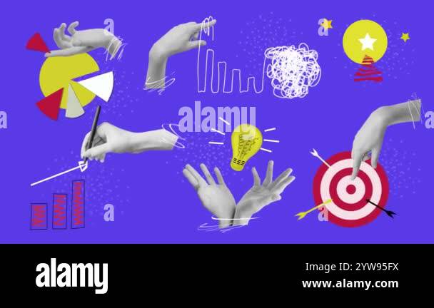 2D animation about main business concepts - sales increase. goal ...