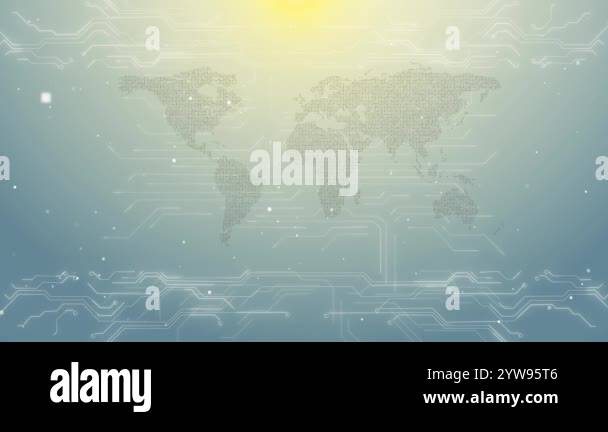 3D Futuristic rotating world globe in particles or small dots. Modern ...