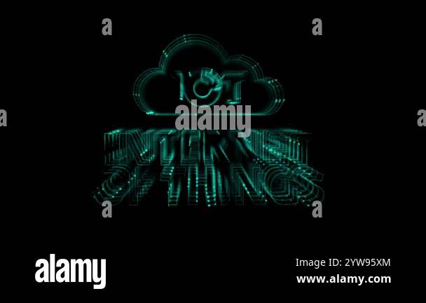 Digital Line Animation of IOT Internet of Things icon. Concept of ...