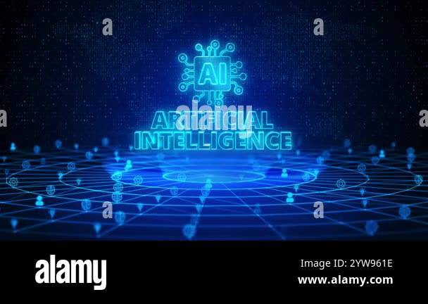 Artificial intelligence AI Text Future Digital Technology Ai Cyber Space deep learning ...