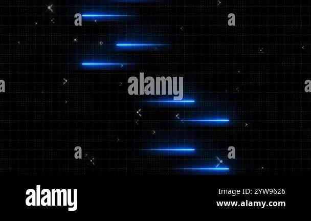 Cubic Blue Grid Geometric Square of digital data binary code nodes ...