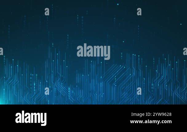 Futuristic HUD Digital Data moving on Circuit Board surface CPU 3D backgrounds. Data mining ...