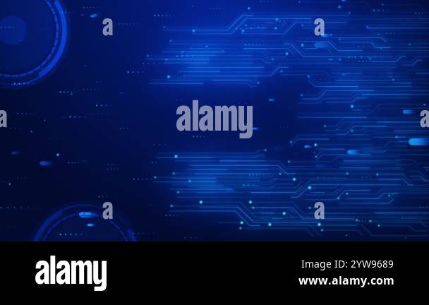 Digital Data moving on Circuit Board CPU high tech Artificial ...