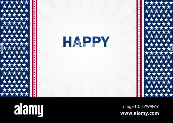 Happy Thursday with USA flag and heart 4K Animation. on the white ...