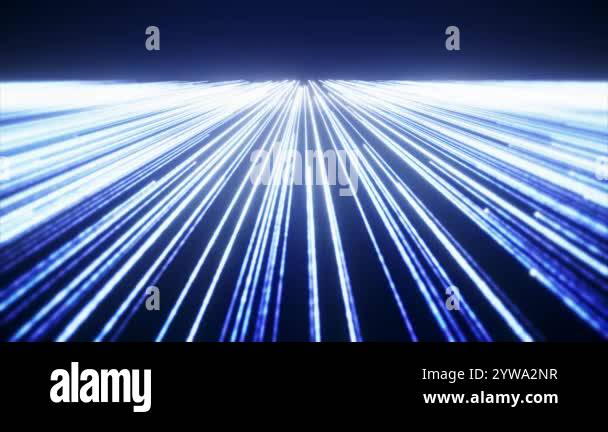 Bright background with white digital lines in perspective, flowing ...
