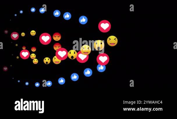 Live reactions of emojis and icons cool animation in 4K alpha channel ...
