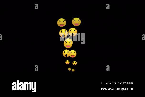 4K live reactions of oops and happy emoji icons in an alpha channel ...