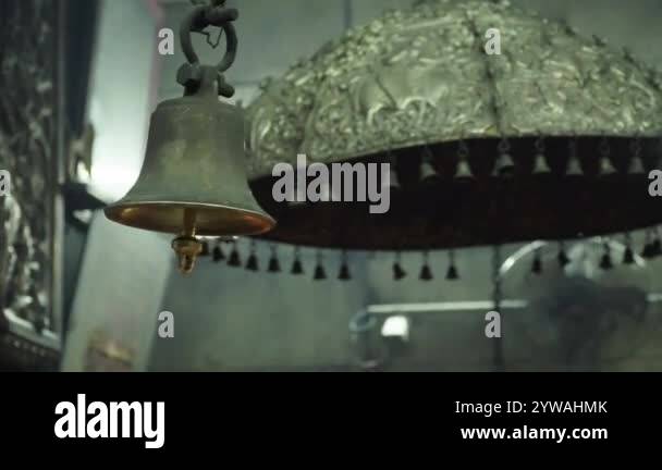 The bell above the altar of the Karni Mata Temple (also called a rat ...