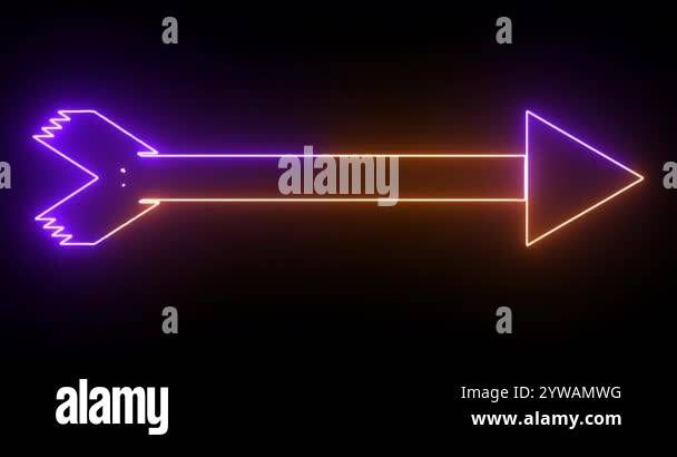 4K cool animated neon colorful arrow background. Glowing neon colorful ...