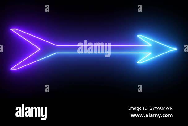4K animated neon blue and purple colored arrow background. Cool glowing ...