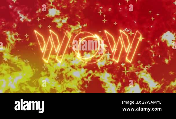 WOW text animation with cool animated colorful background in 4K. Easy ...
