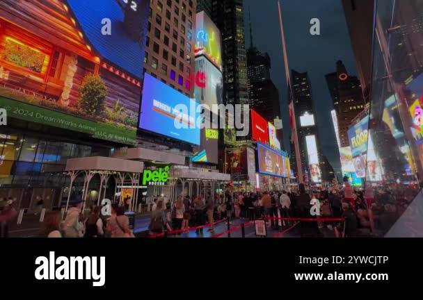 NEW YORK, USA - SEPTEMBER 1, 2024: A vibrant scene in Times Square ...
