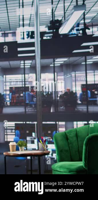 Vertical Video Luxurious office space in a multinational company with a ...