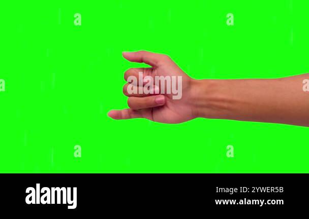 Calling or contacting hand gesture with chroma key green screen, 4k ...