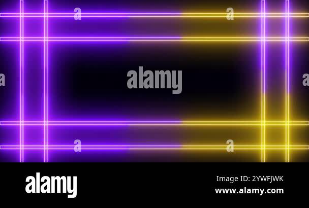 Neon Line with bright flashing in 4K. Bright flashing neon lines with ...