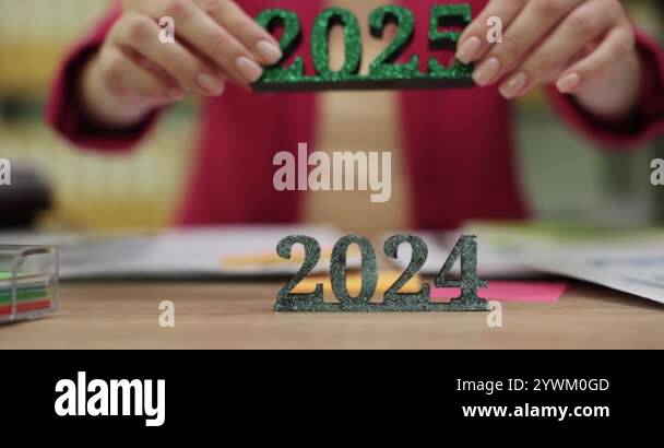A focused, clear shot that highlights the years 2024 and 2025 ...