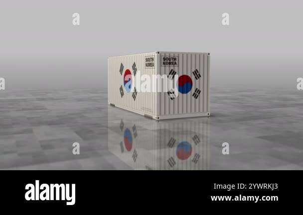 South Korea export production and import cargo containers in port ...
