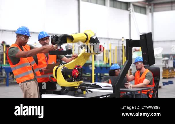 Industrial robotic teamwork working Stock Videos & Footage - HD and 4K ...