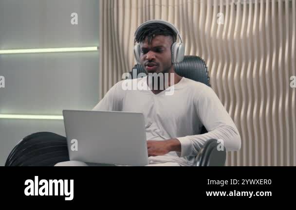 Amazed wonder excited emotional African American carefree man guy male ...