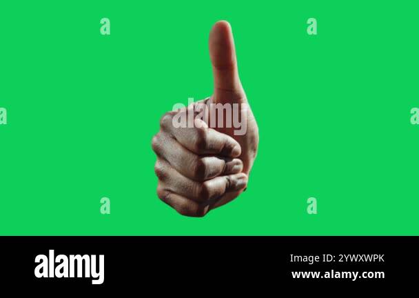 finger gesture emoticon, animation, green screen background Stock Video ...