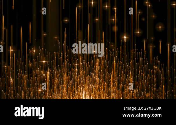 loop animation Abstract festive motion background shining gold bokeh. Shimmering sparkling ...