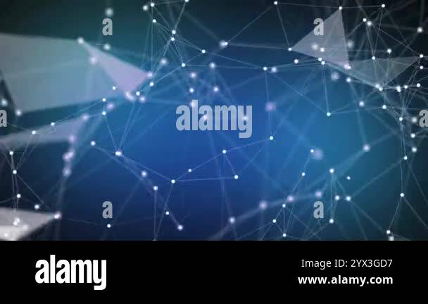 Colorful plexus lines and dots connection motion. Digital technology ...