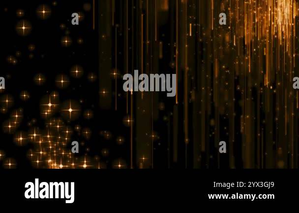 loop animation Abstract festive motion background shining gold bokeh. Shimmering sparkling ...