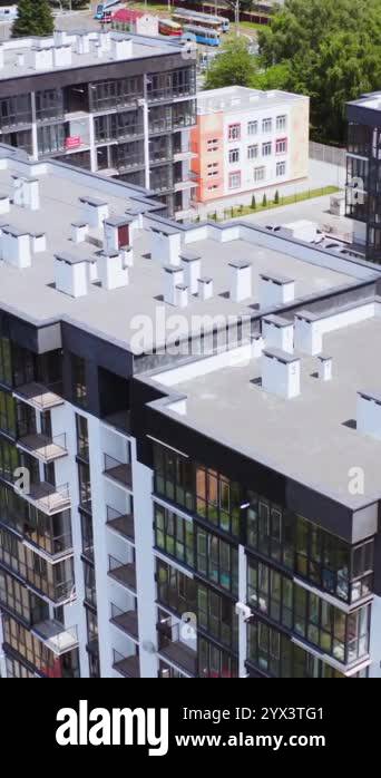 Modern apartment buildings in the city. New residential complex with ...