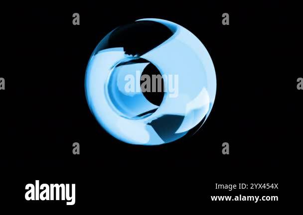 Looping 3d motion graphics. Glass iridescent sphere shape with ...