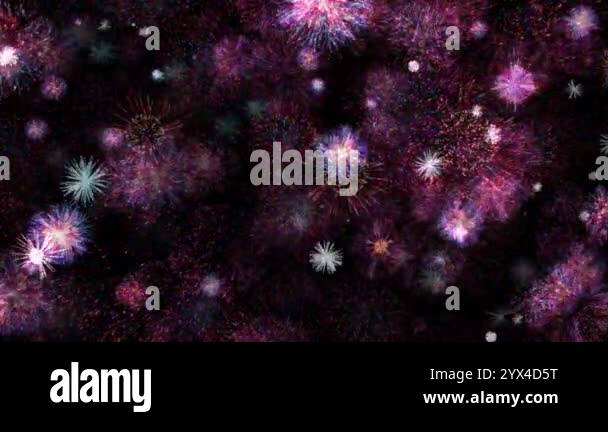 Abstract seamless loop many spark fireworks particles animation effect ...