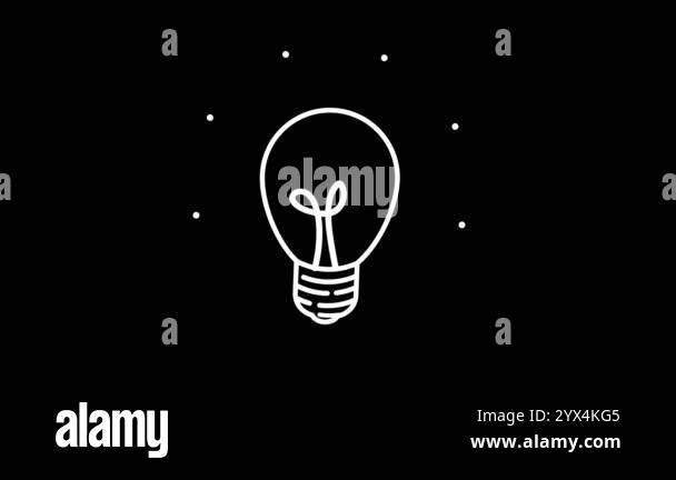 idea light bulb icon animated idea light icon 2d cartoon green screen ...