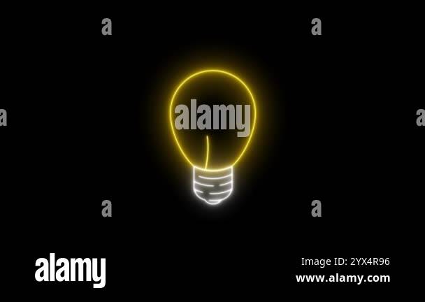 neon icon light bulb ideas animated neon lights ideas icon 2d cartoon ...