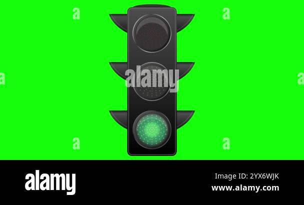 Traffic light green screen animation Stock Video Footage - Alamy