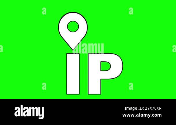 video animation black and white icon text and symbol ip connection, on ...