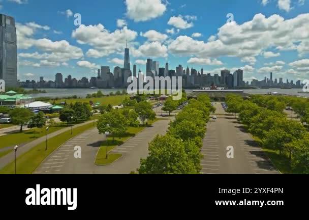 NYC aerial view. New York City skyline, cityscape of Manhattan in USA ...