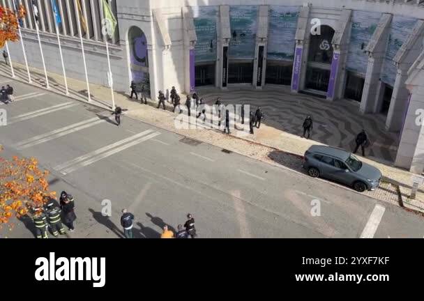 Police special forces in full attire with helmets and shields are ...