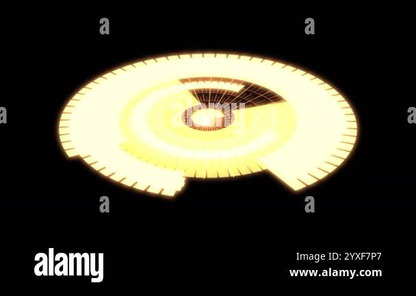 3D HUD Arc Audio Equalizer Radial Grids Yellow X60 Degrees VJ Loop ...