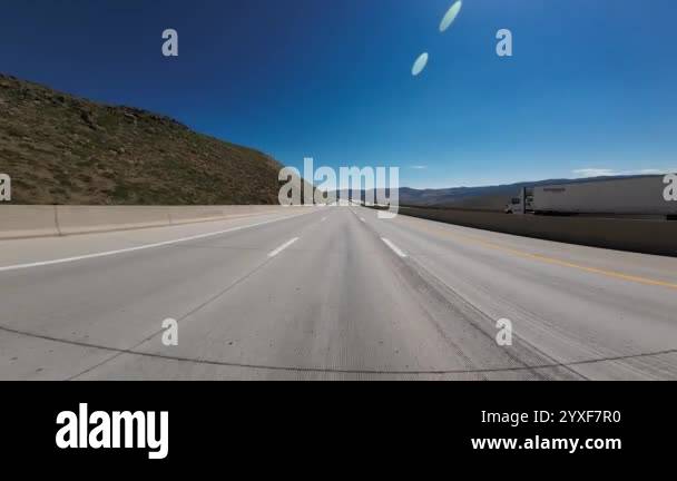 South Reno Freeway 580 and 395 South Rear View 05 Driving Plates Nevada ...