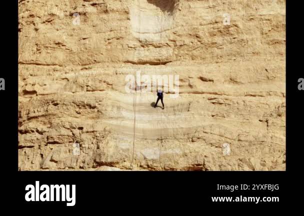 Arad, Israel, October 25, 2024 : Experienced athlete descends snapping ...