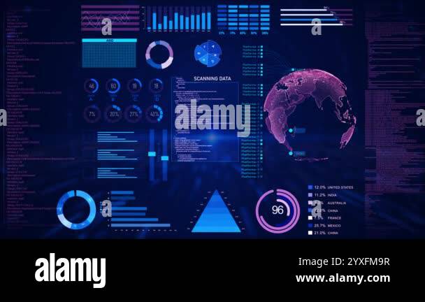 3D Infographic business financial investment, Futuristic digital dashboard interface with data ...