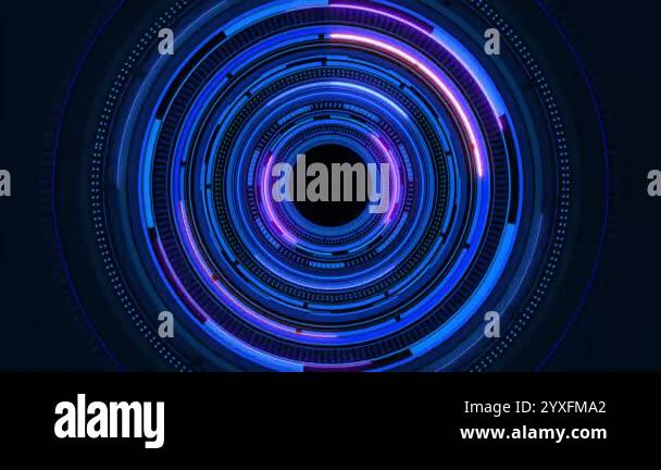 Futuristic circle HUD virtual display interface Technology animation ...