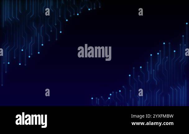 Digital Data moving on Circuit Board CPU high tech Artificial ...