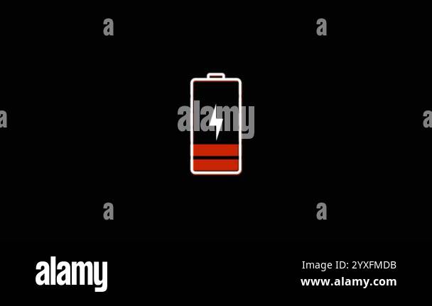 Low battery indicator Technology Battery power Indicator Animation. Empty Battery animation ...