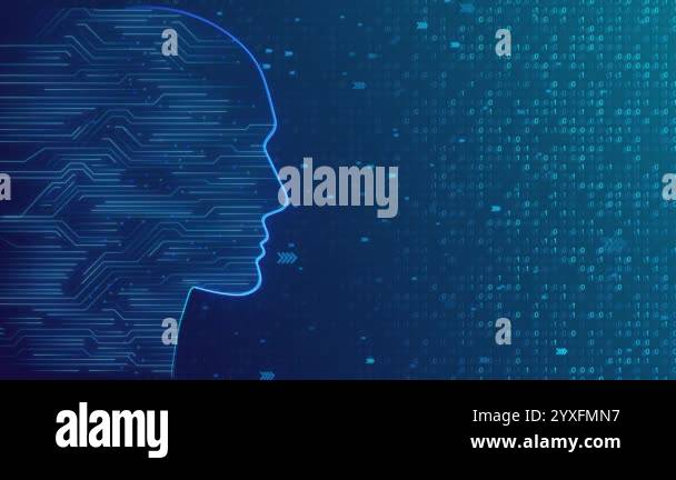 Futuristic Concept of Artificial Intelligence, science mind Digital Brain science Hologram Hud ...