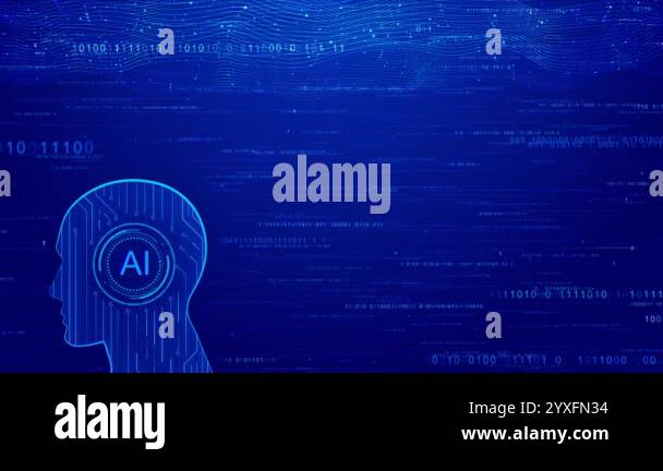 Futuristic Concept of Artificial Intelligence, science mind Digital Brain science Hologram Hud ...