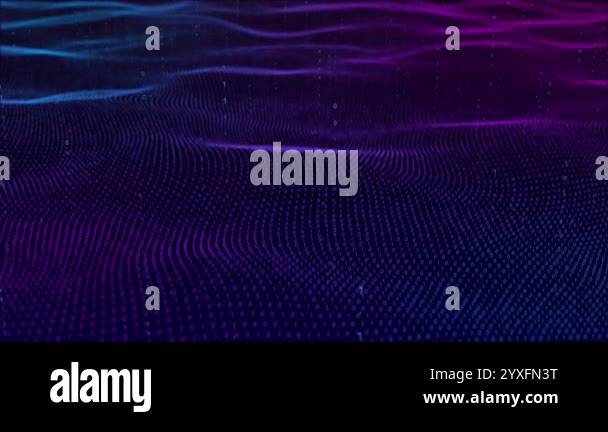 Abstract digital futuristic Technology or science dynamic particle waves Data flow, Cyber Shine ...