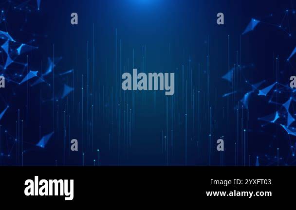 Global Network connected big data tunnel 3d Animation glowing nodes ...