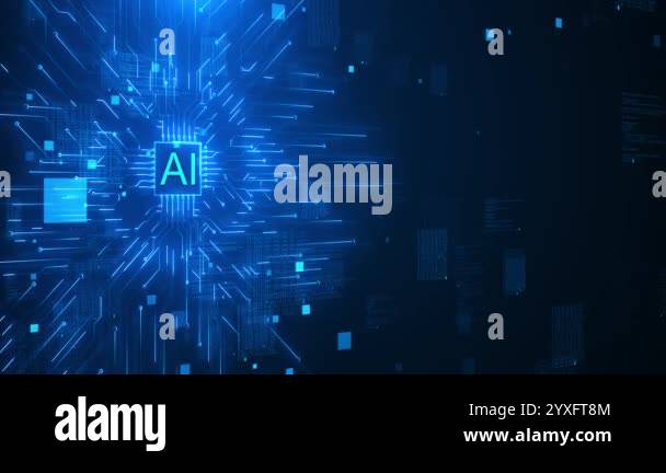 Ai Chip circuit board diagram Data information artificial intelligence ...